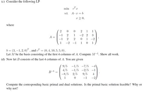 Linear Programming Basic Primal And Dual Solution Feasible Why