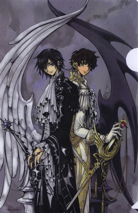 Lelouch Vi Britannia And Kururugi Suzaku Code Geass Drawn By Clamp Circle Danbooru