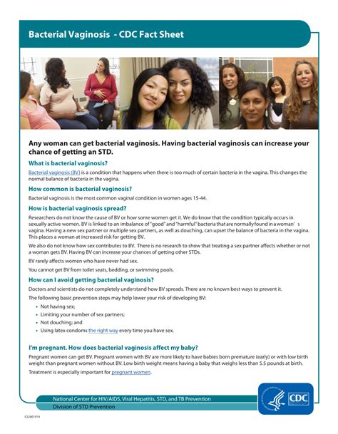 Bacterial Vaginosis Cdc Fact Sheet Docslib
