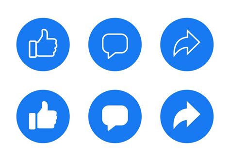 like comment and share button icon vector in flat style thumb up speech bubble and repost