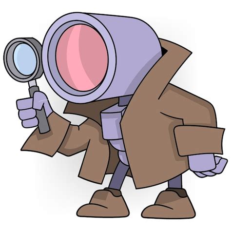 Premium Vector Binocular Robot Searches For Information For Customer Data