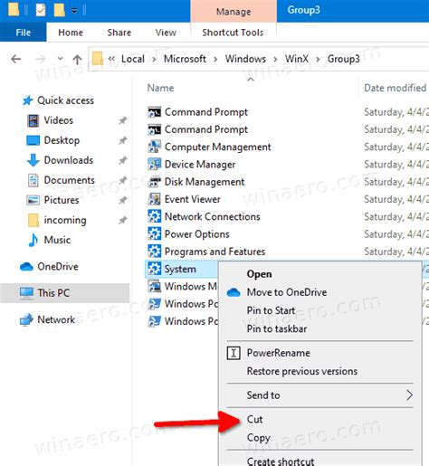 Re Arrange Or Delete Win X Menu Commands In Windows