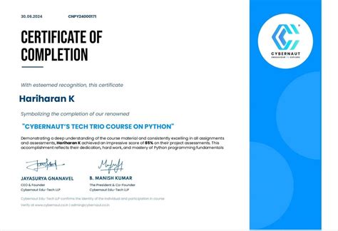 I Completed An Intensive Python Course At Cybernaut Acquiring A Robust Understanding Of Python