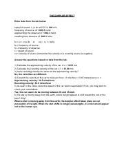 Understanding The Doppler Effect Calculating Velocity And Course Hero