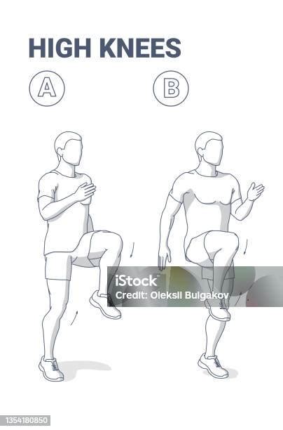 남자를위한 높은 무릎 전면 무릎 리프트 남성 피트 니스 Junkie 조깅 에 그만큼 자리 창고 파운드 운동 무릎에 대한 스톡