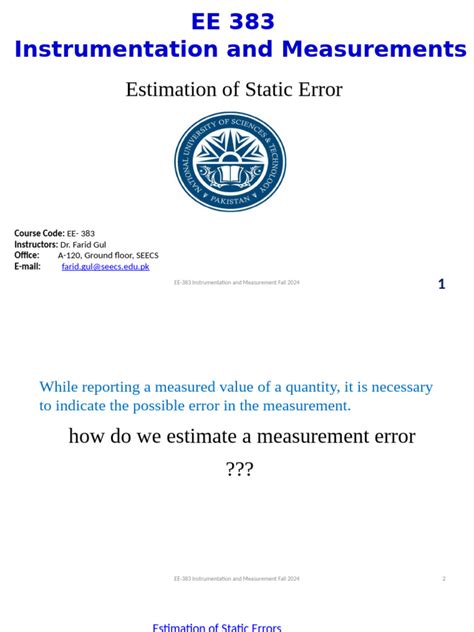 Ch 3 Estimation Of Static Errors Pdf Measurement Statistical Theory