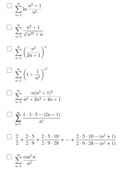 Solved Using Any Of The Convergence Tests Covered In This Chegg Com
