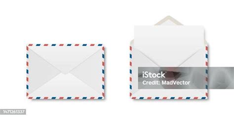 벡터 현실적인 흰색 닫힌 편지 안에 편지가 있는 열린 봉투 접었다 펼친 흰색 봉투 아이콘 모형 세트 클로즈업이 격리되어 있습니다