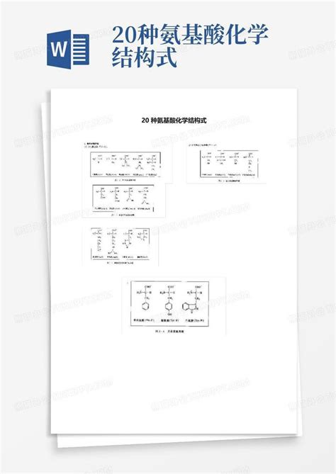 20种氨基酸化学结构式word模板下载 编号lwagnbzm 熊猫办公