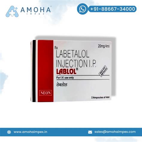 Labetalol Lablol 4ml Injection Treatment Hypertensive Emergency At Rs 300 Vial In Surat