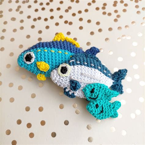 お魚いろいろの編みぐるみ Crochet patterns Yarn Knitted animals