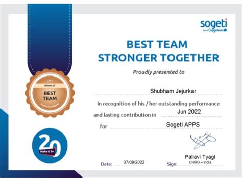 Shubham Jejurkar On Linkedin Thankyou Bestteam Recognitionawards