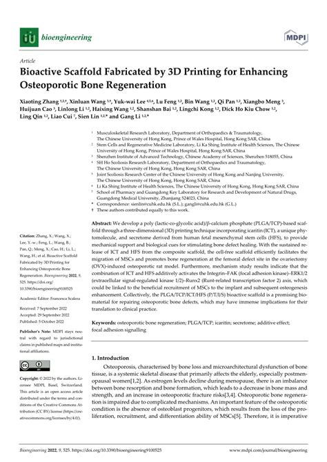 Pdf Bioactive Scaffold Fabricated By 3d Printing For Enhancing