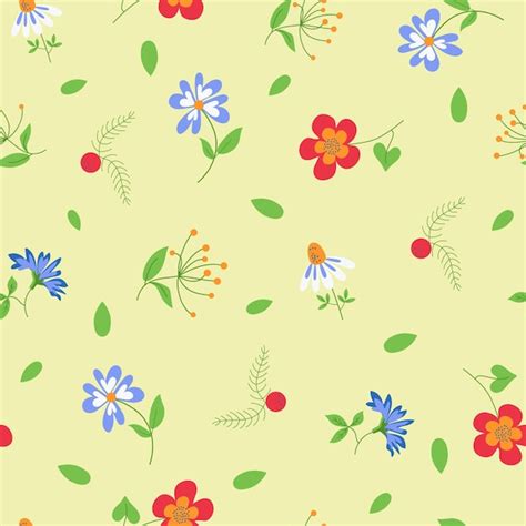 Premium Vector Flowers Pattern