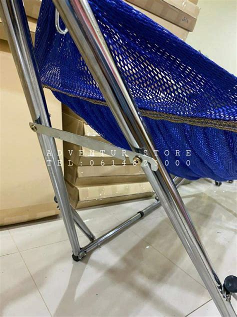 ชุดเปลญวนสำหรับผู้ใหญ่ ผ้าไซส์จัมโบ้ ผ้าเปลหัวเหล็กพร้อมขาสแตนเลส รับน้ำหนักได้ 250 กิโลกรัม