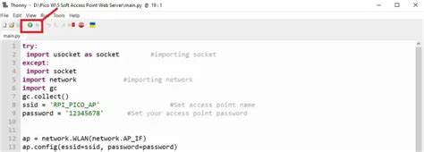Raspberry Pi Pico W Soft Access Point Web Server Example