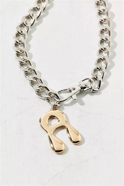 Initial Chunky Chain Necklace Urban Outfitters