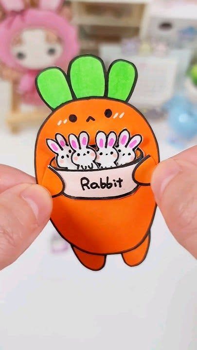 토끼 사세요~ 스티커 만들기 Rabbit Stickers Paperdiy Shorts Diy 종이놀이 예뿍 귀여운 공예품 재밌는 공예 간단한 종이 공예