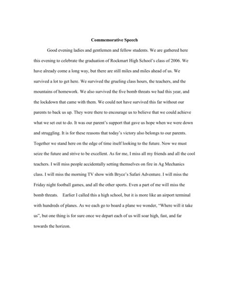 Rockmart High Babe Graduation Speech 2006