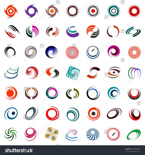Spiral Rotation Design Elements Abstract Icons Stock Vector Royalty Free