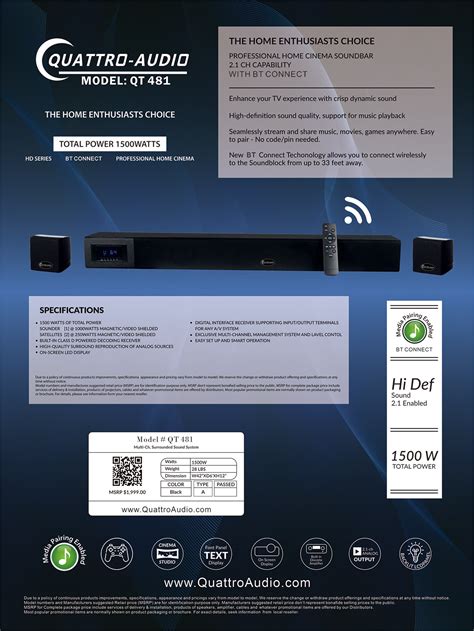 Qt 481 Home Theater System Quattro Audio Home Theater Systems