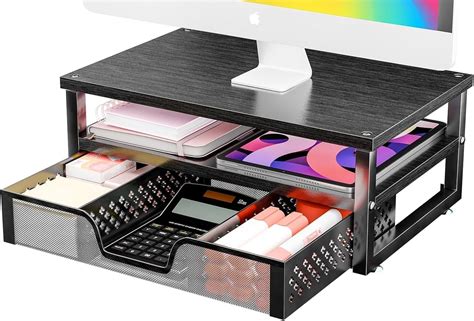 Amazon Com KDD Monitor Stand Riser With Drawer Computer Monitor Stand For Desk With 3 USB 1