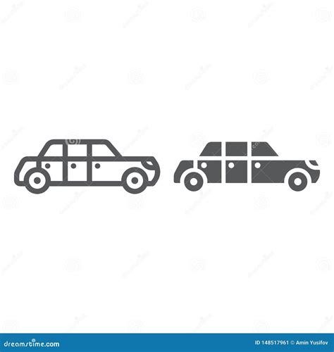 Limousine Line And Glyph Icon Luxury And Automobile Limo Sign Vector Graphics A Linear