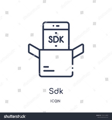 Sdk Icon Technology Outline Collection Thin Stock Vector Royalty Free Shutterstock