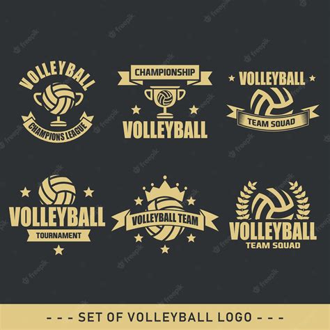 배구 로고 세트 프리미엄 벡터