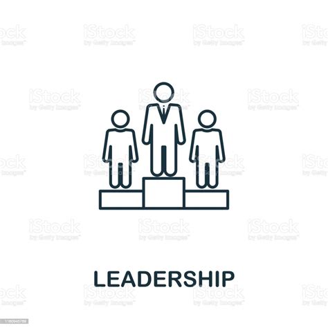 윤곽선 스타일의 지도력 벡터 아이콘 기호입니다 인적 자원 아이콘 컬렉션의 크리에이티브 사인 컴퓨터 및 모바일용 씬 라인 리더십 아이콘 개념에 대한 스톡 벡터 아트 및 기타
