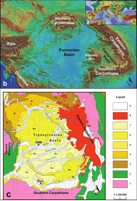 Geographic And Geological Maps Of The Transylvanian Basin In The