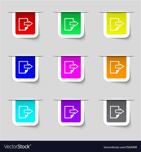 Export File Icon File Document Symbol Set Vector Image