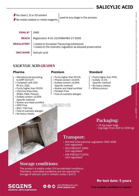 Първокласна Салицилова киселина 99 5 Стоки и суровини на едро Пловдив Имам удово