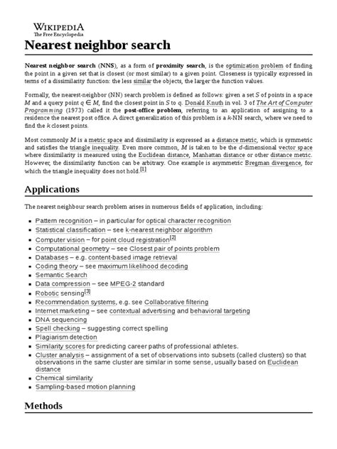 Nearest Neighbor Search Pdf Cybernetics Applied Mathematics