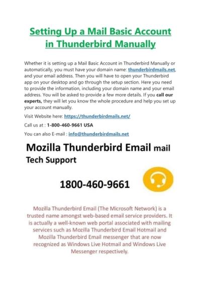 Setting Up A Mail Basic Account In Thunderbird Manually