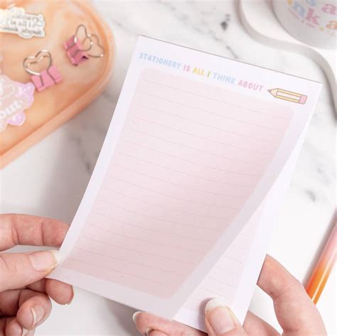 Cute Stationery Lover S A Lined Memo Notepad By Coral And Ink