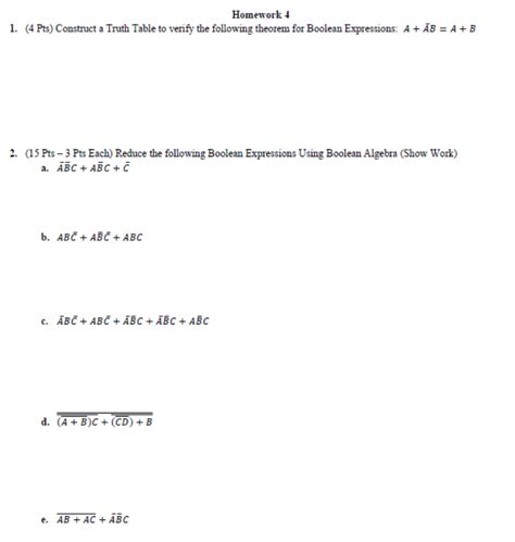 Solved Homework 4 1 4 Pts Construct A Truth Table To Chegg Com