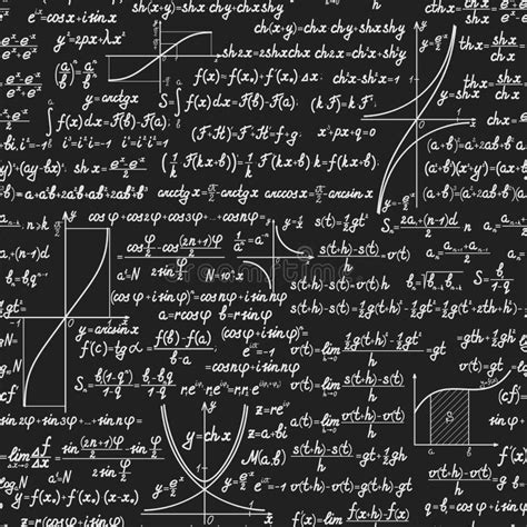 Math Vector Seamless Pattern With Calculations Stock Vector