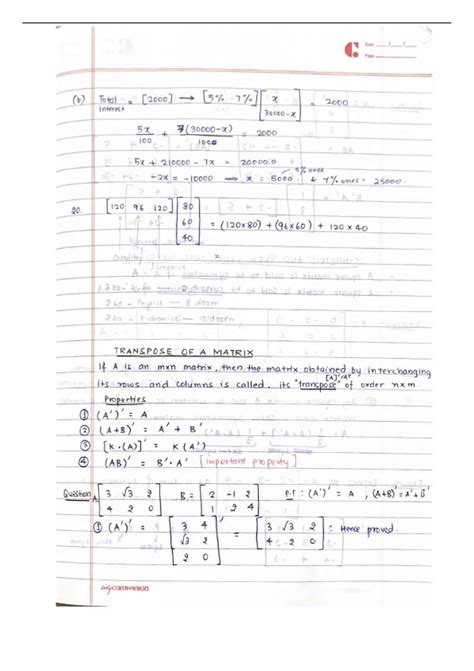 Summary Transpose Symmetric Skew Symmetric Matrix Mathematics Stuvia Us