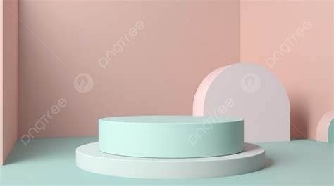 파스텔 3d 배경에서 제품 프레젠테이션을 위한 모의 스탠드 3d 장면 최소한의 장면 플랫폼 배경 배경 일러스트 및 사진