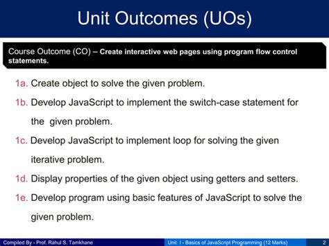 CSS Unit I Basics Of JavaScript Programming PDF