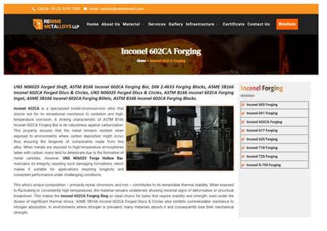 Inconel 602ca Forging Alloy 602 Ca Supplier Renine Metalloys Pdf
