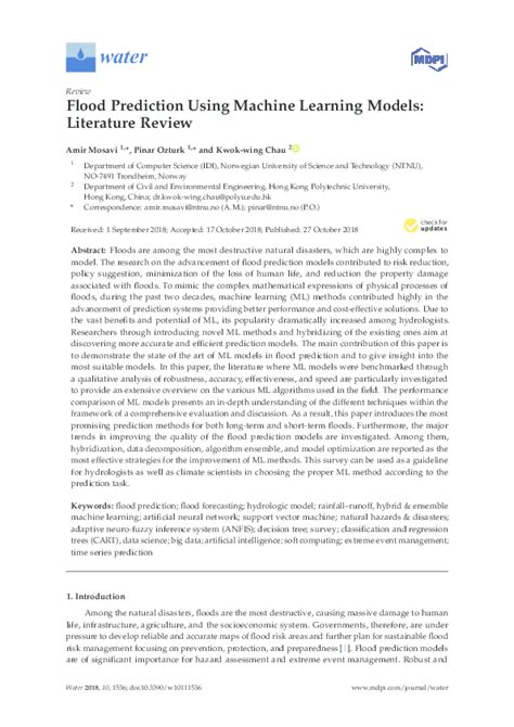 Pdf Flood Prediction Using Machine Learning Models