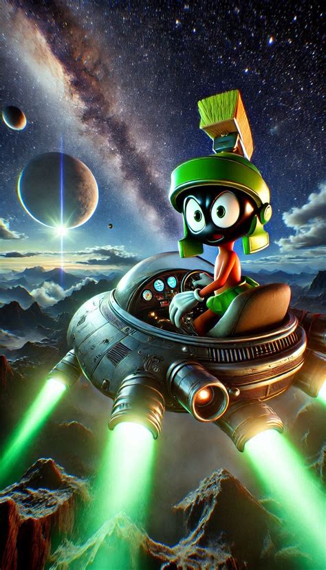 Marvin The Martian Flying In His Spaceship 🚀 Digital Art Design In 2025 Marvin The Martian
