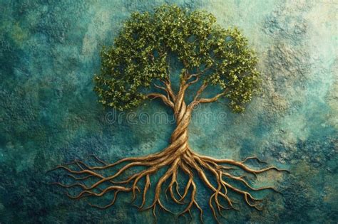 The Artwork Showcases A Stylized Tree Of Life With Intertwined Branches And Roots Illustrating