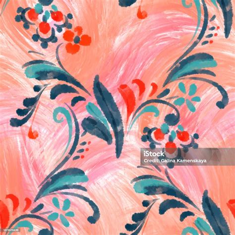 복고풍 디자인의 식물 원활한 배경 수채화 꽃 여름 장식 민족 민속 모티브 초원 식물 꽃 허브와 꽃잎 인쇄 섬유 직물 및 래퍼용 프로방스 디자인 고전 양식에 대한 스톡 벡터