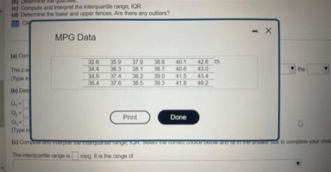 solved c compute and interpret the interquartile range