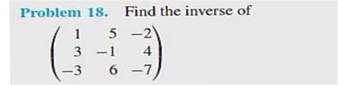 Solved Problem Find The Inverse Of Chegg Com