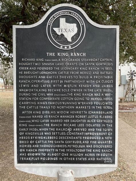 The King Ranch Historical Marker